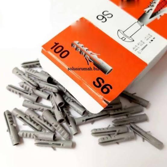 Jual Fisher S6 / Fiser Viser Piser Pengencang sekrup 6mm isi 50pcs / sekrup tembok fastener s6 ...