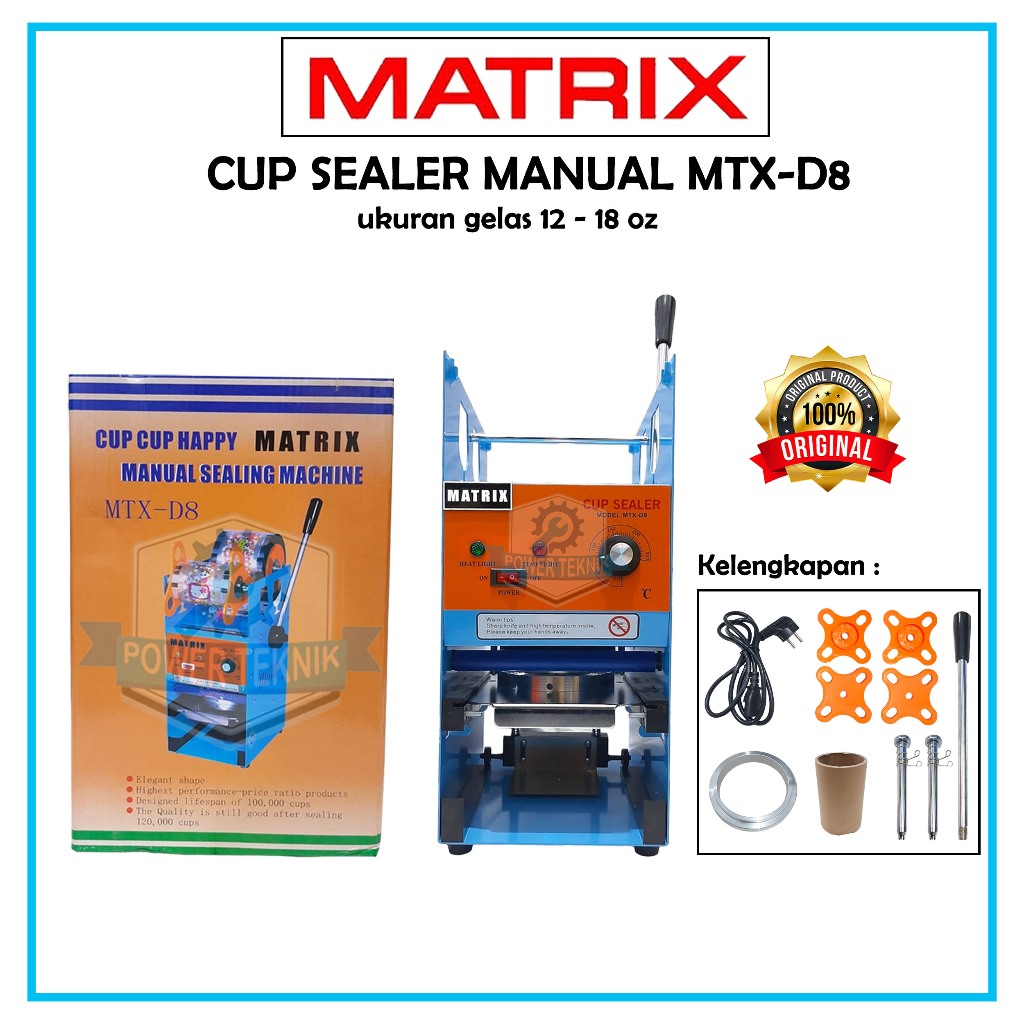 Jual MATRIX Cup Sealer Mesin Press Cup Gelas Plastik MTX-D8 Mesin Segel ...