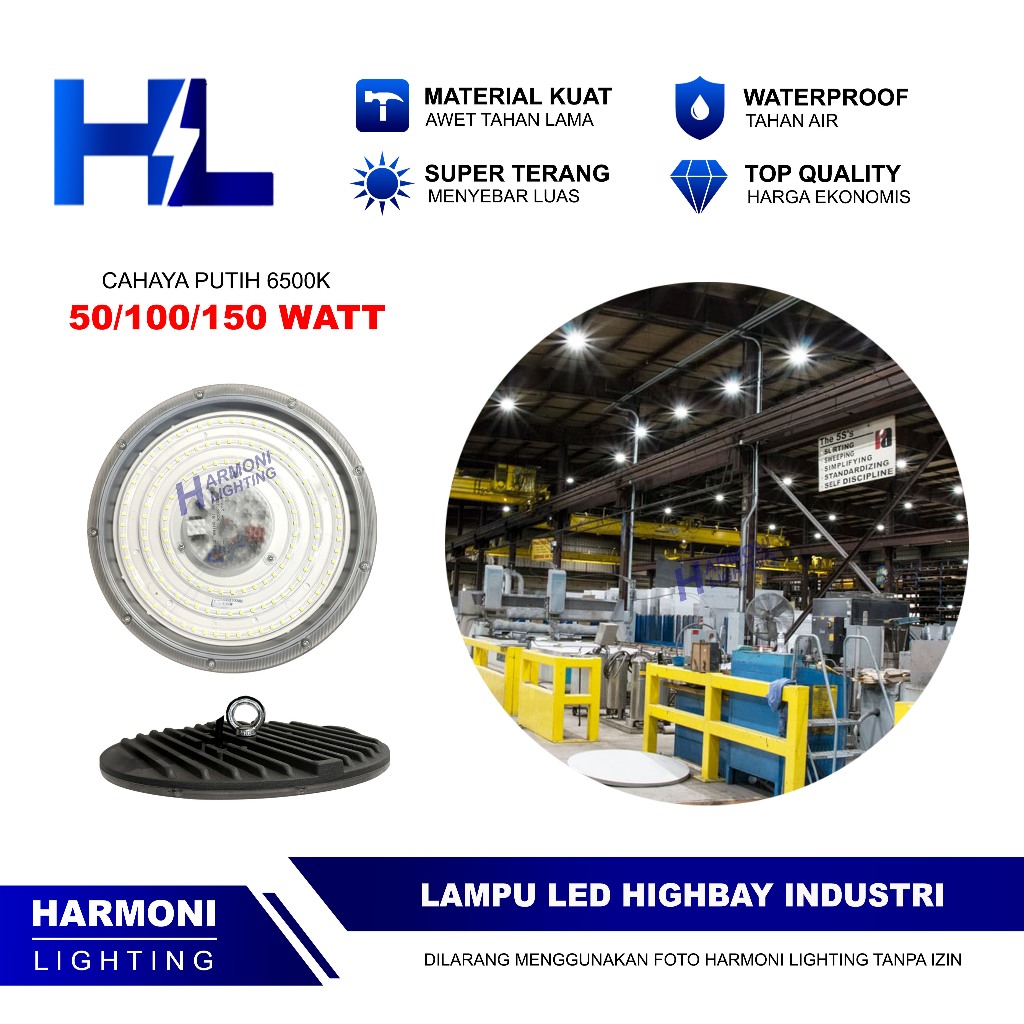 Jual Lampu High Bay Led 50/100/150W Highbay Gudang Industri 50W 100W 150W | Shopee Indonesia
