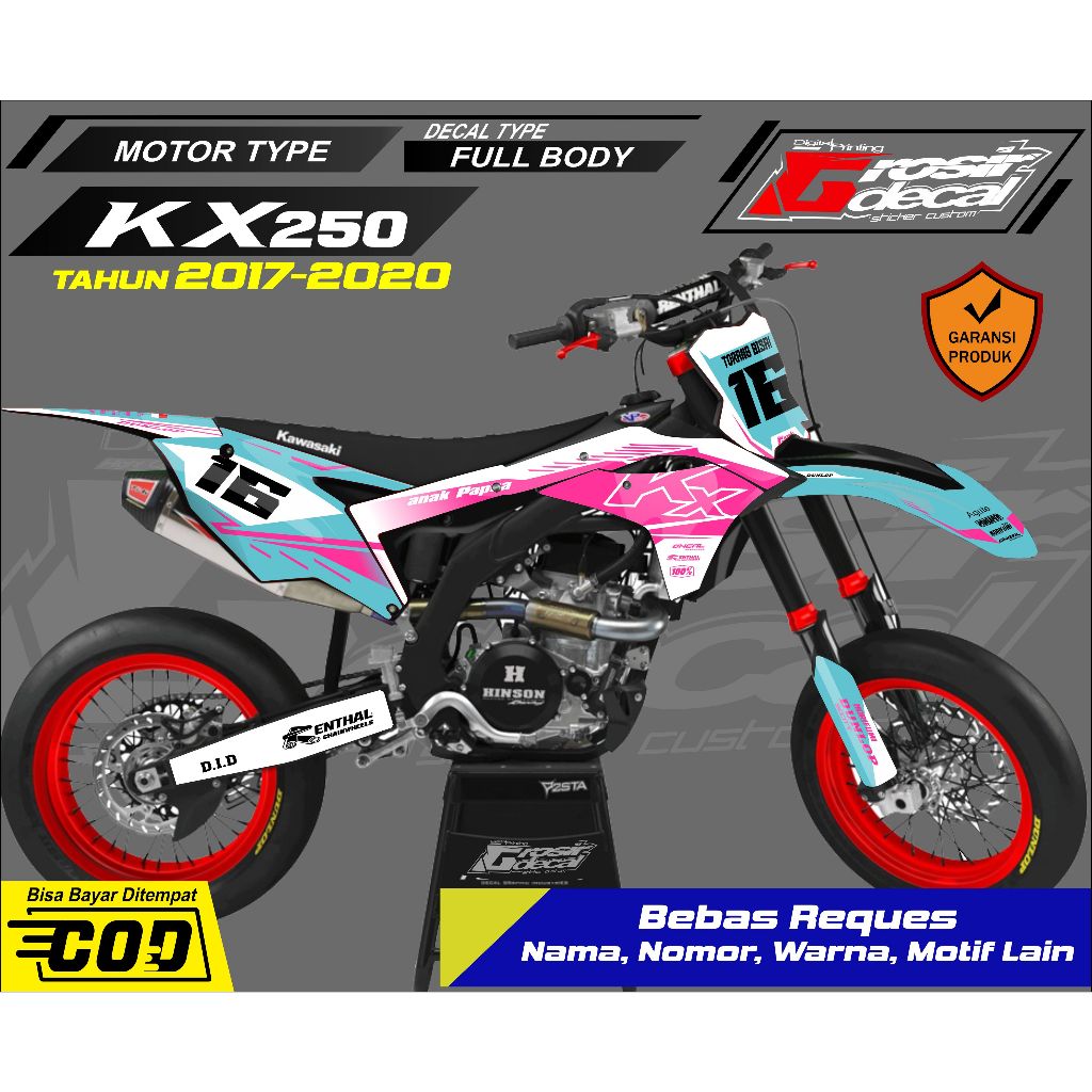 Jual Decal Sticker KX 250 2017 - 2020 Full Body Fullset Bebas Reques ...