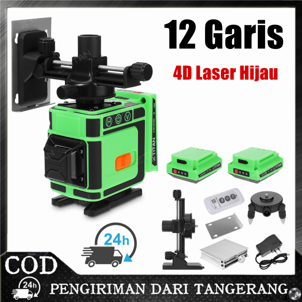 Jual XTITAN Green LASER LEVEL 5 / 12 Garis 4D Laser Hijau Yang ...