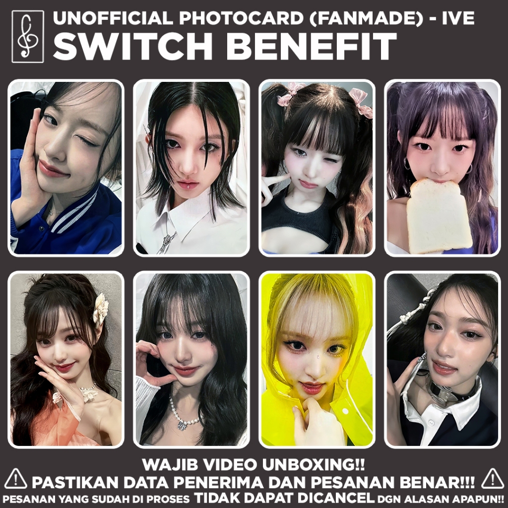 Jual [IVE] PHOTOCARD SWITCH BENEFIT UNOFFICIAL | Shopee Indonesia