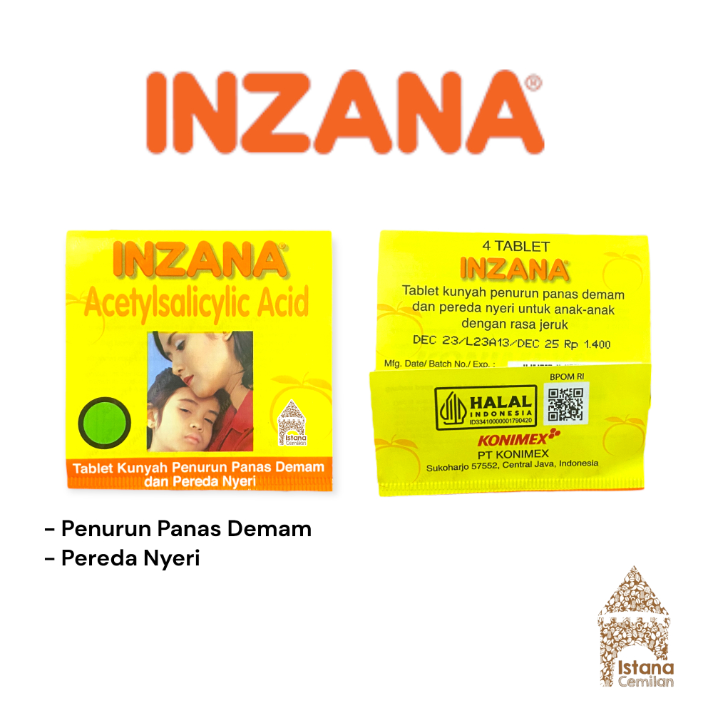 Jual Inzana Tablet Kunyah Rasa Jeruk Penurun Panas Demam Pereda Nyeri ...