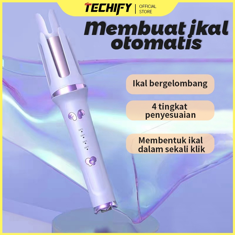 Jual 【TECHIFY】Catokan Rambut Keriting Otomatis Keramik / Catokan Curly Rambut Spin Colokan Bulat ...