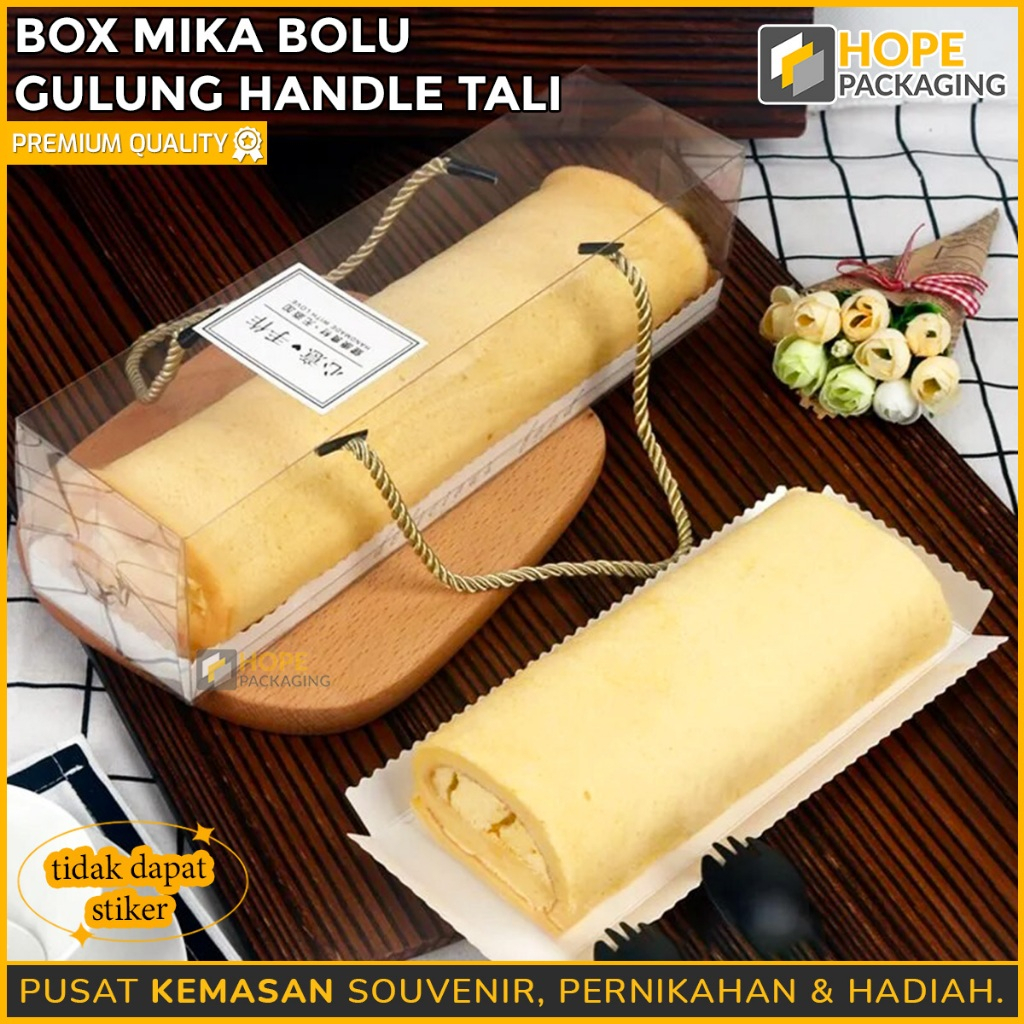 Jual Box Mika Bolu Gulung Roll Cake + Tali / Kotak Roll Cake Tart / Box ...