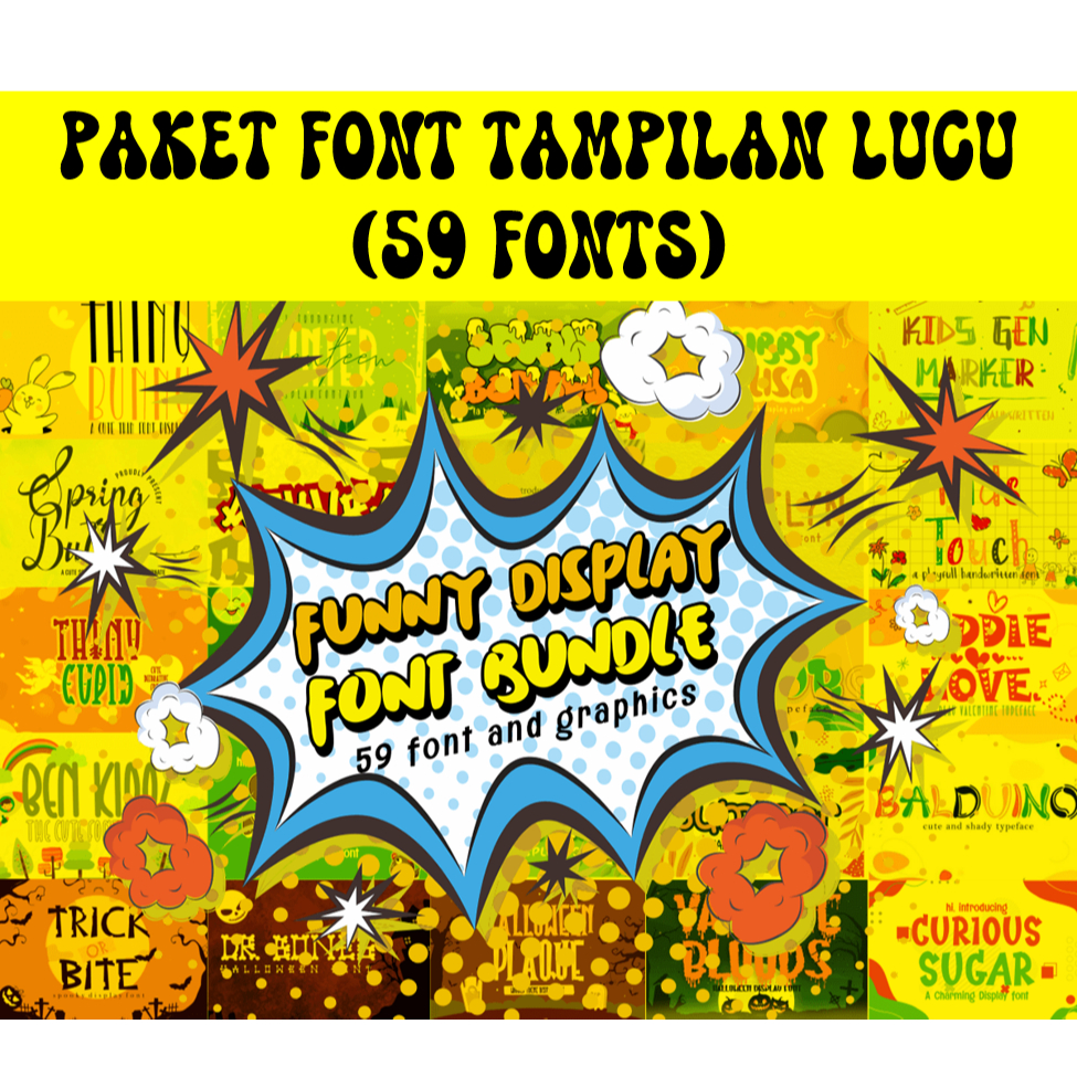 Jual Paket Font Tampilan Lucu (59 fonts) | Shopee Indonesia