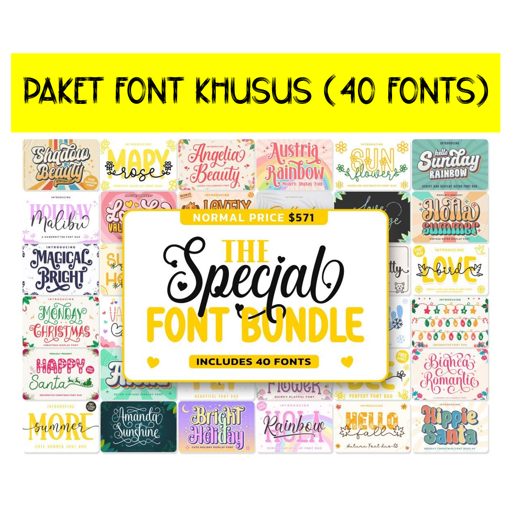 Jual Paket Font Khusus (40 fonts) | Shopee Indonesia