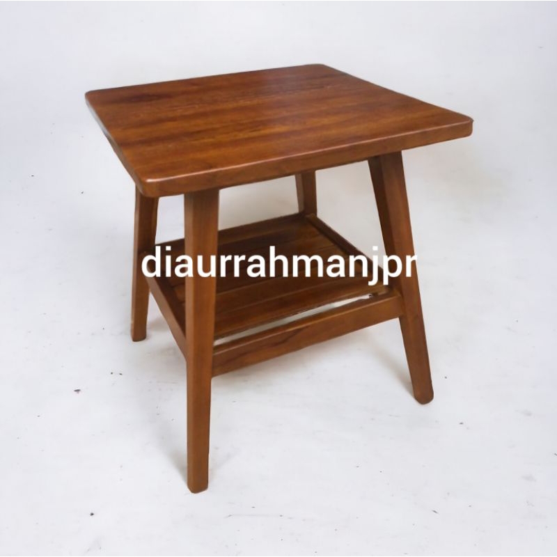 Jual meja teras minimalis meja teras kotak bahan Kayu Jati Solid Jepara ...