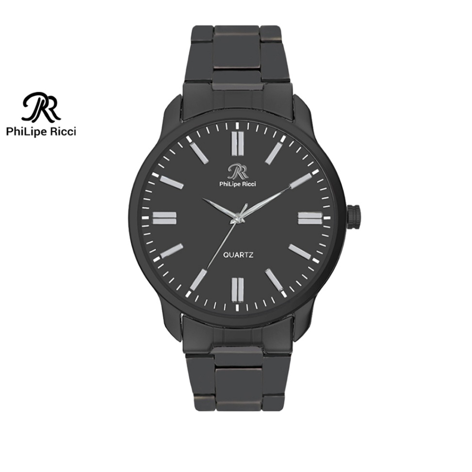 Jual KODE L5Z6 PhiLipe Ricci Jam Tangan Pria Rantai Besi Analog Black ...