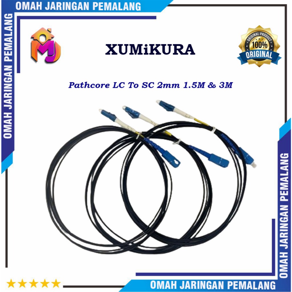 Jual PATHCORE LC To SC 2.0mm 1.5M dan 3M XUMIKURA Hitam | Shopee Indonesia