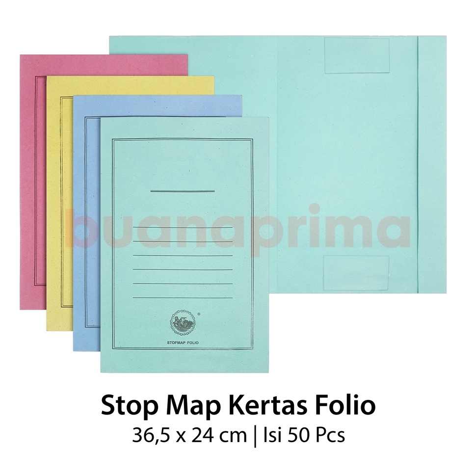 Jual KODE I74O Map Kertas Biasa isi 5 pcs Folio Stop Stof Map Stopmap ...