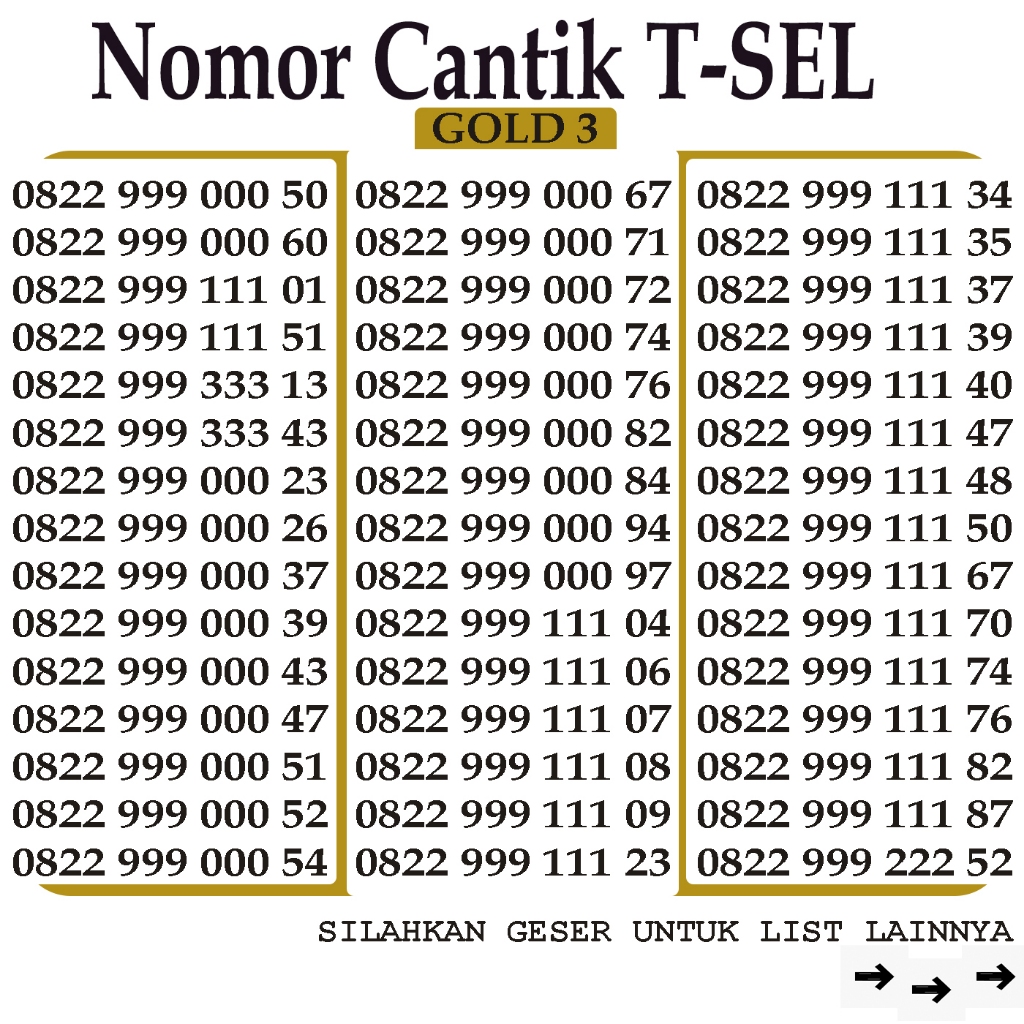 Jual Nomor Cantik Kartu Perdana Spesial Langka Jaringan TSEL 4G 5G ...