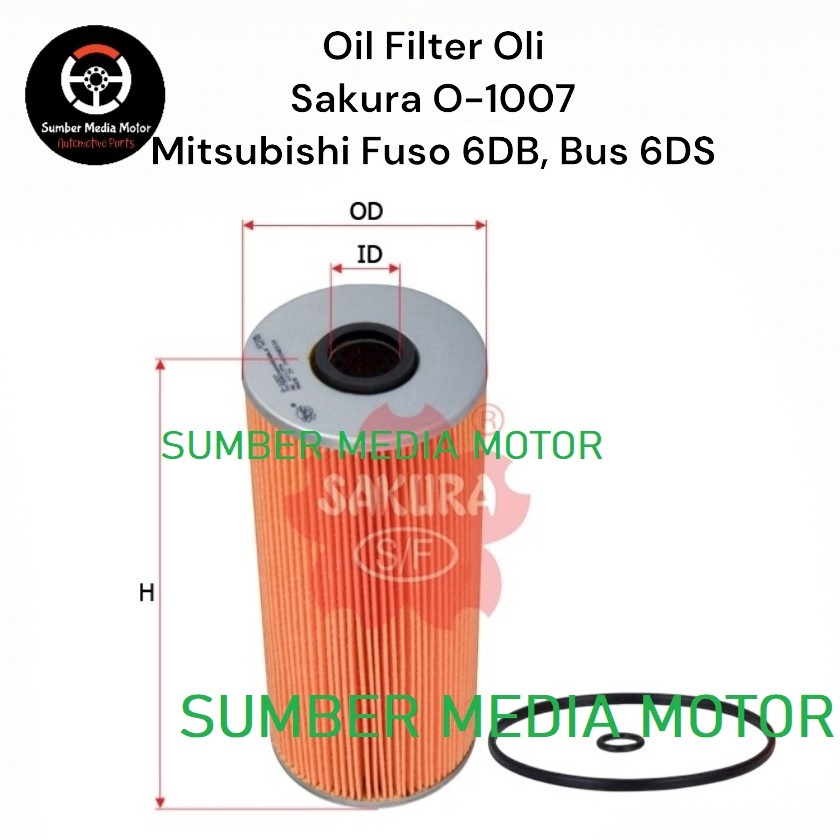 Jual Sakura Oil Filter Oli O-1007 Mitsubishi Fuso 6DB, Bus 6DS | Shopee ...