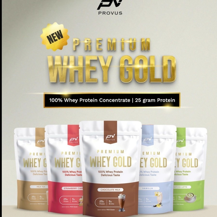 Jual Provus Premium Whey Gold 300 gram 100% Whey Protein Concentrate ...