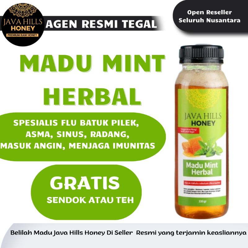 Jual Madu Mint Herbal Java Hills Honey 320gr Premium Raw Herbal Alami ...