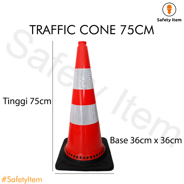 Jual Traffic Cone 75cm / Safety Traffic Cone Rubber 75 cm / Kerucut Lalu Lintas | Shopee Indonesia
