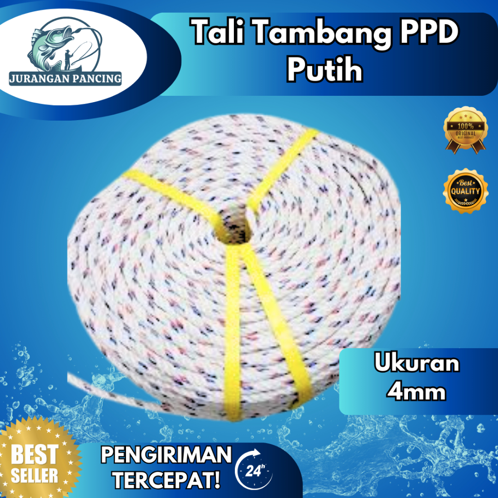 Jual tali tambang ppd 4 mm / TALI TAMBANG PLASTIK UK 4MM (METERAN ...