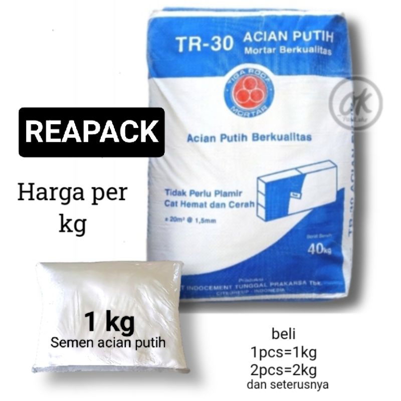 Jual Semen acian putih TR 30 Mortal Tiga roda per kg | Shopee Indonesia
