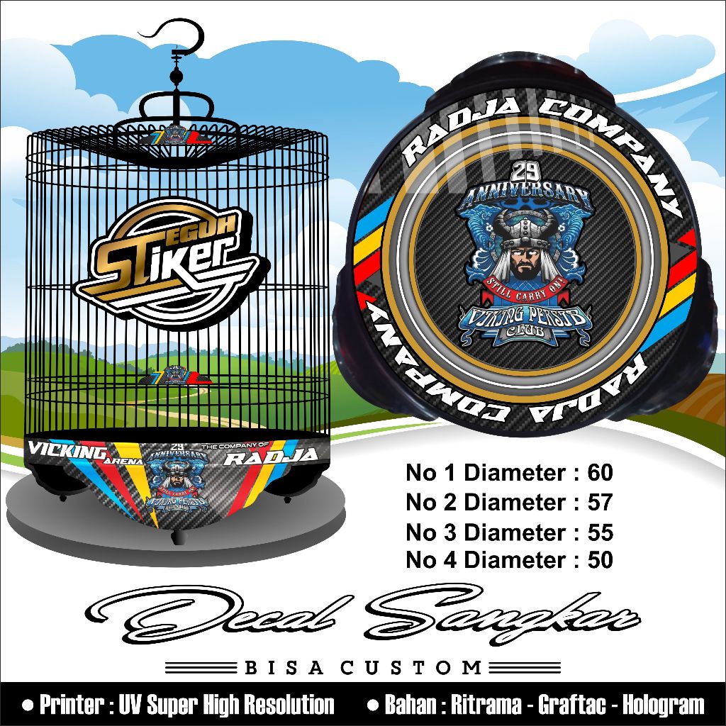 Jual Stiker Sangkar Murai Radja Company Viking Arena | Shopee Indonesia