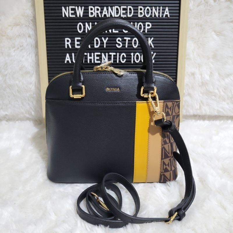 Jual tas bonia original sling top handle alma hitam les monogram ...