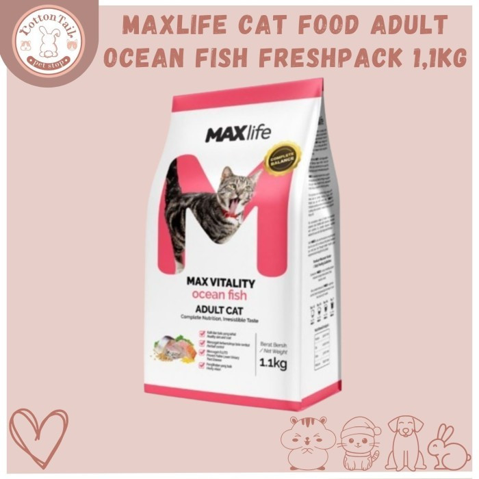 Jual MAXLIFE Dry Cat Food Adult Ocean Fish 1.1Kg - Makanan Kucing 1,1kg ...