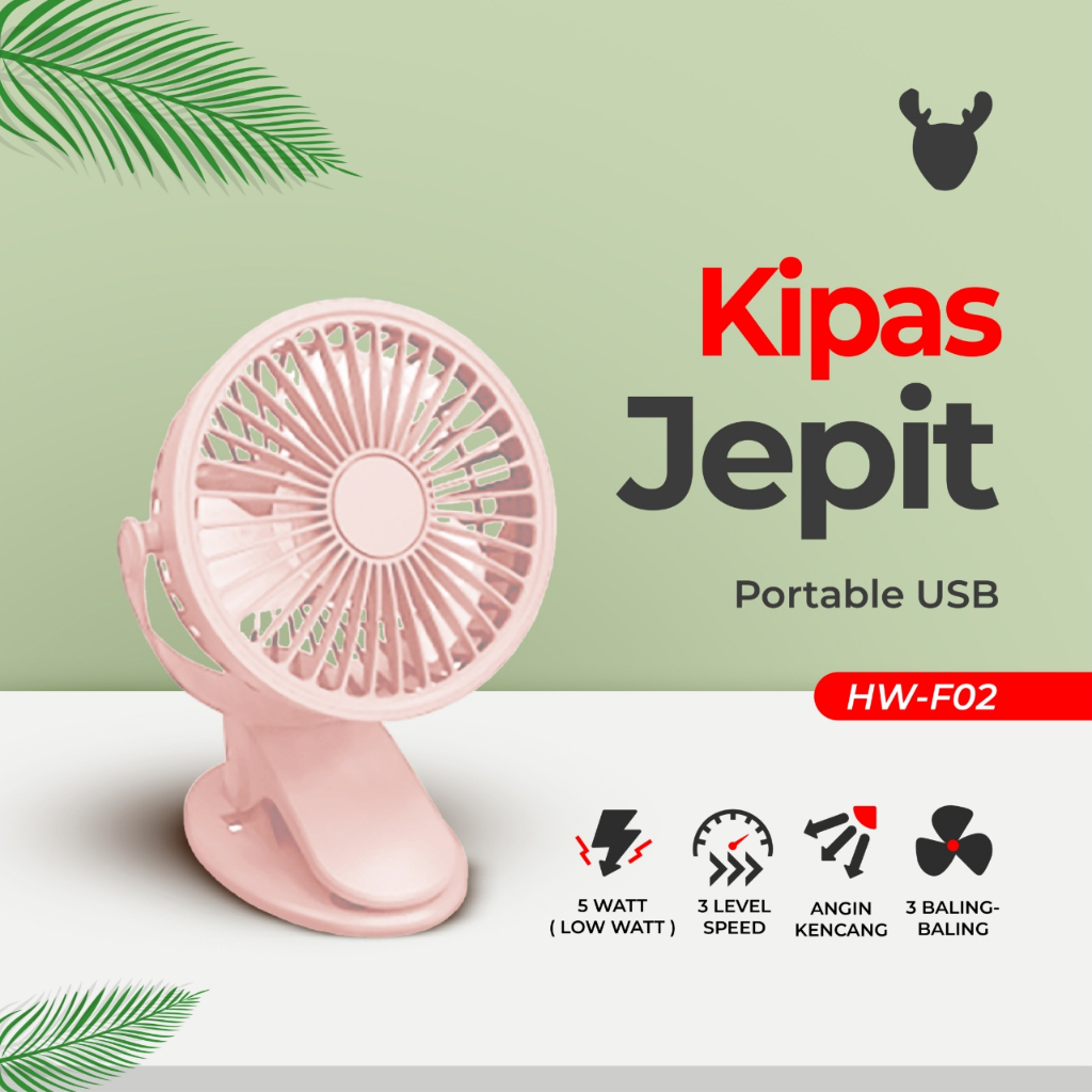 Jual Kipas Mini USB Clip Mini Fan Rotating Kipas Angin Meja Mini Jepit ...