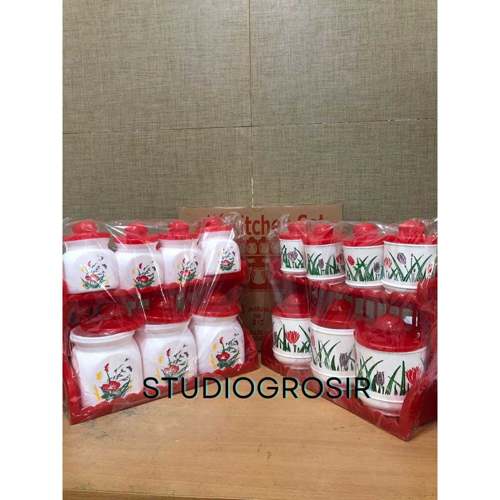 Jual Kitchen Set Tempat Bumbu Rak Bumbu Susun 2 Bentuk Bulat Segi ...