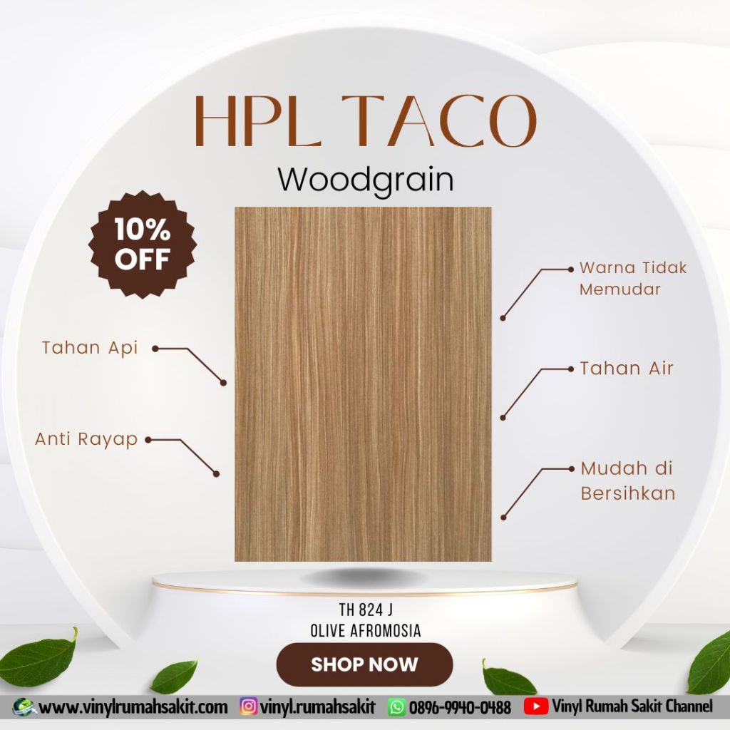 Jual HPL Taco kode TH 824 J - Olive Afromosia [Woodgrain] | Shopee ...