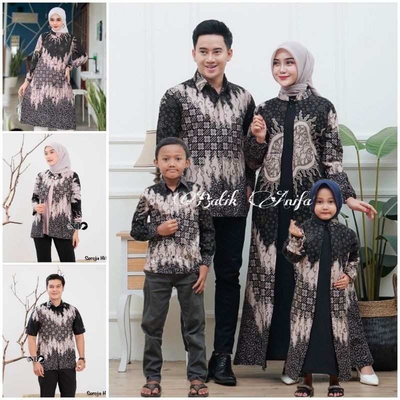 Jual Batik Couple Keluarga Terbaru Matt Katun Premium Motif Seroja ...