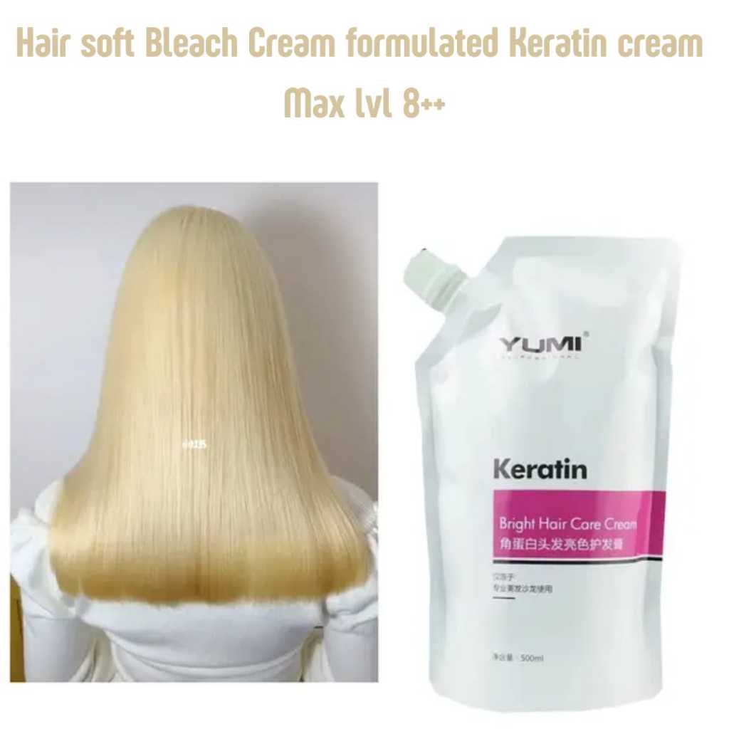 Jual (BISA COD) YUMI BLEACH CREAM KERATIN BLEACHING RAMBUT 500 ML ...