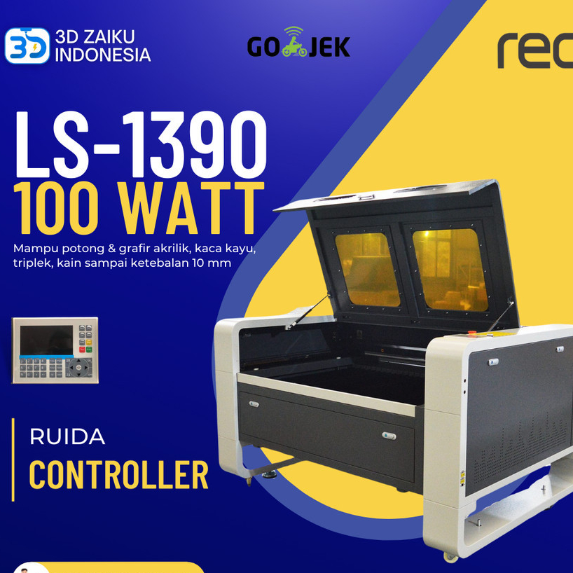 Jual Zaiku CNC LS-1390 100 Watt RECI Laser CO2 with Ruida Controller ...