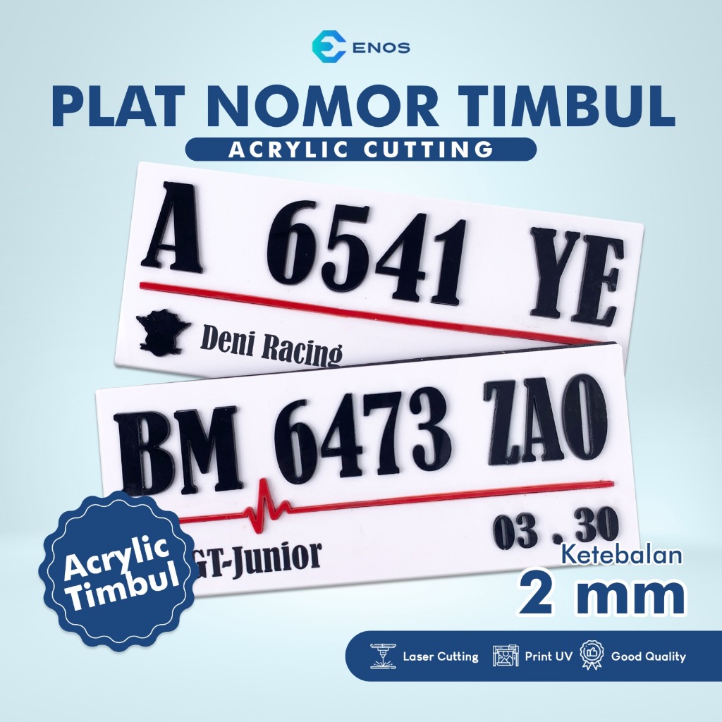 Jual PLAT NOMOR MOTOR CUSTOM / HURUF NOMOR AKRILIK TIMBUL / BISA ...