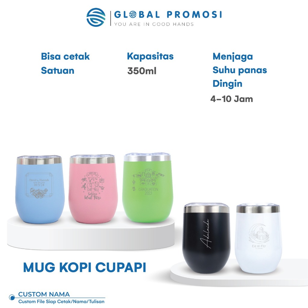 Jual Mug Egg CUPAPI 350ml Custom Coffee Stainless Gelas Minum Cetak ...