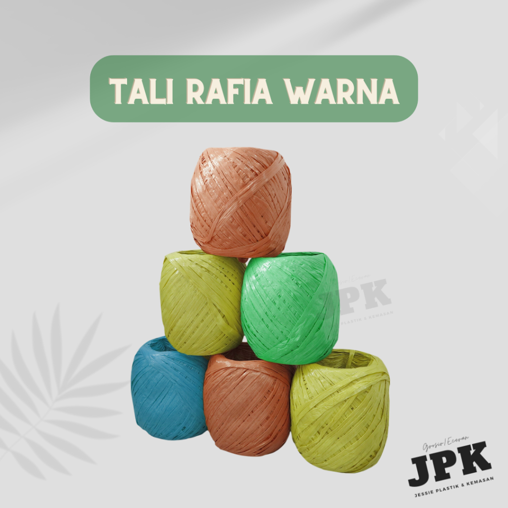 Jual tali rafia warna-warni roket roll - 1/2 kg dan 1 kg | Shopee Indonesia
