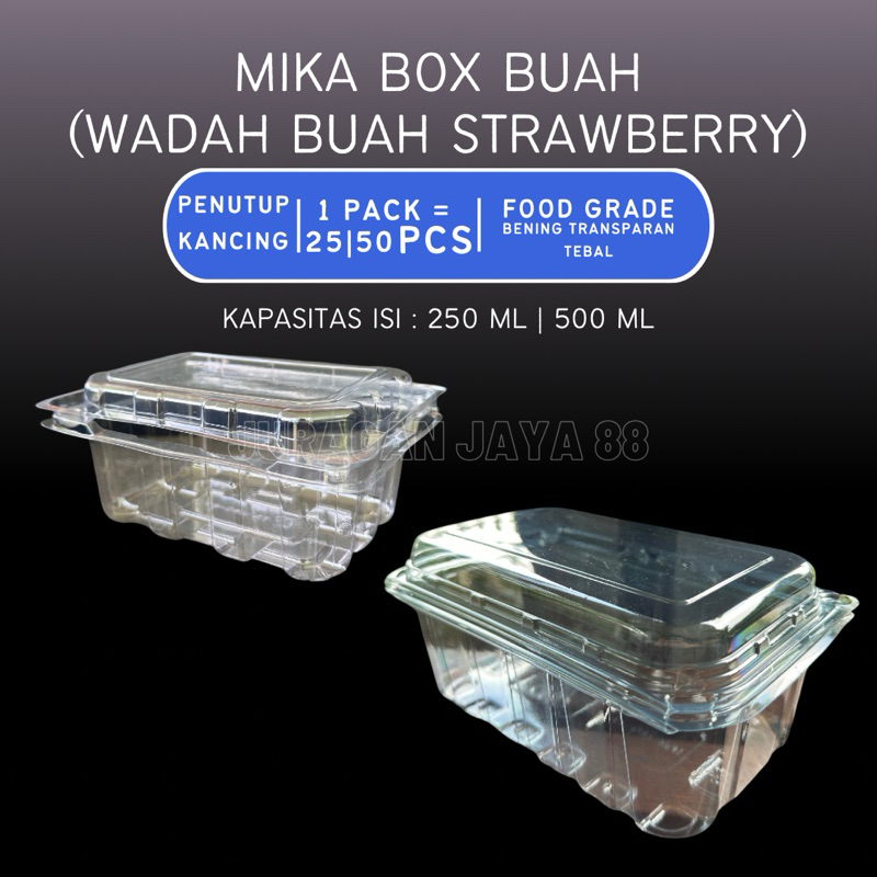 Jual Mika Box Buah / Fruit Box / Wadah Buah Strawberry Cherry Bahan PET ...