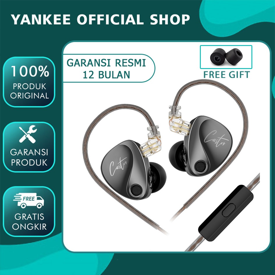 Jual KZ CASTOR Dual Dynamic Driver Metal In Ear Earphone with MIC ...