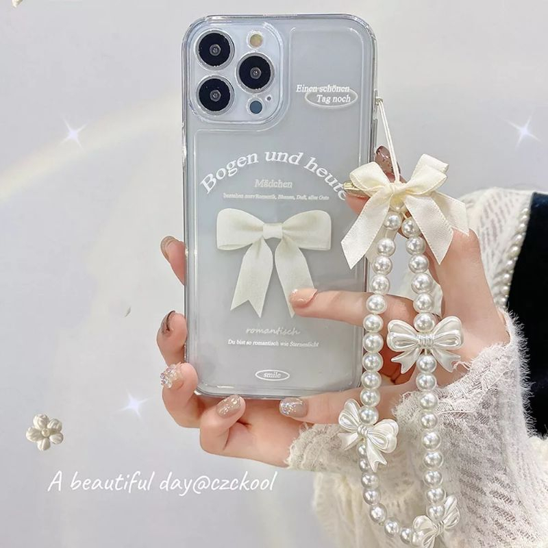 Jual Phone Strap Ribbon Aesthetic - Phone Strap Manik Classy Elegant ...