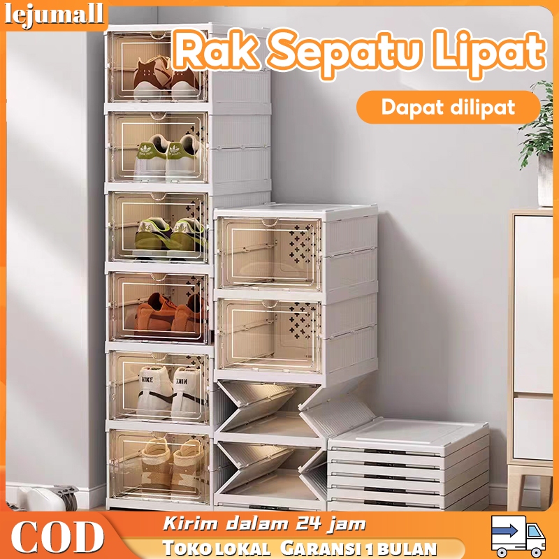 Jual Rak Sepatu Lipat Rak Sepatu Susun Tertutup Lemari Sepatu Kotak ...