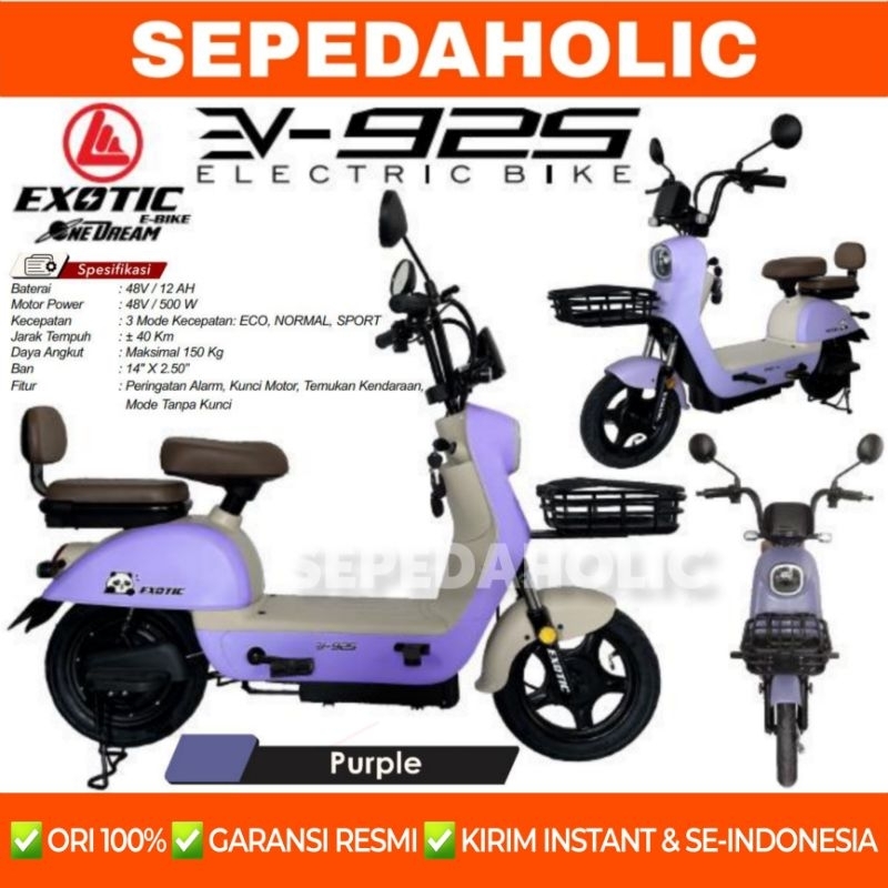 Jual Sepeda Listrik EXOTIC EV 925 / EV 927 BY PACIFIC 500 Watt Electric ...