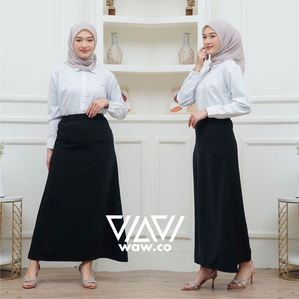 Jual OSPEK- ROK KERJA A- LINE JUMBO HITAM FORMAL Size S - L15 High ...