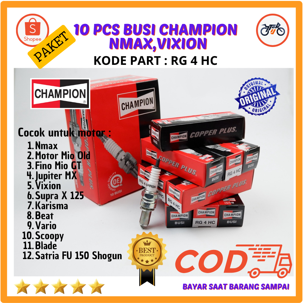 Jual Busi Champion Copper plus Nmax Mio old Fino Mio GT Jupiter mx ...