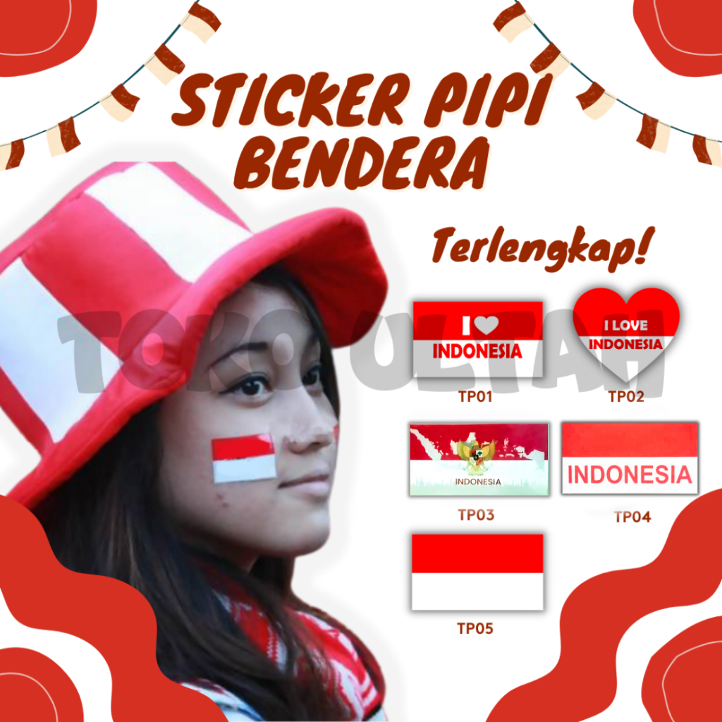 Jual (Isi 30) Stiker / Sticker Pipi Bendera Merah Putih Dirgahayu 17 ...