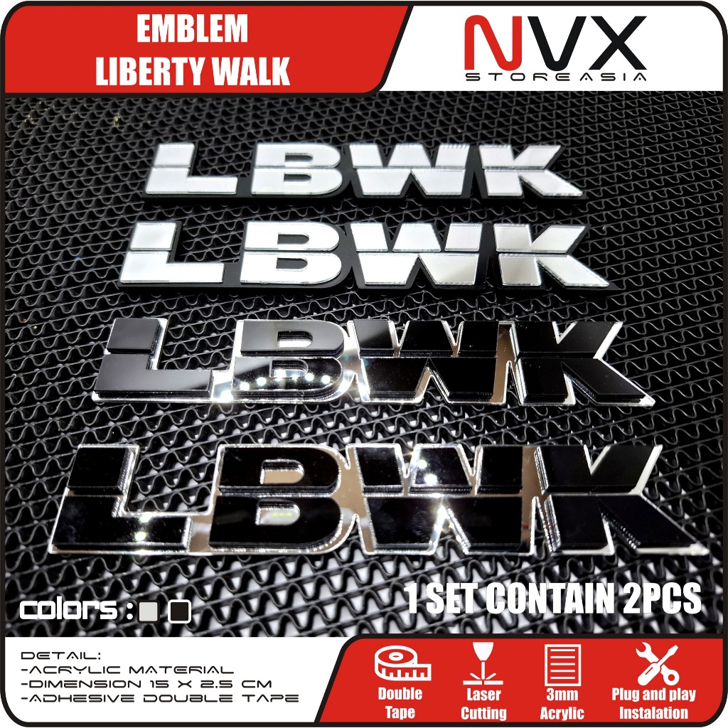 Jual Emblem LIBERTY WALK LBWK Logo 3D untuk Motor dan mobil | Shopee ...