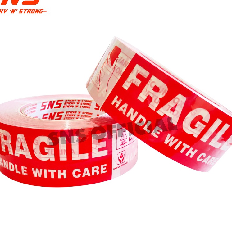 Jual Mega Lakban Unboxing Fragile Mix 3 Yard JUMBO SNS Sticky N Strong ...