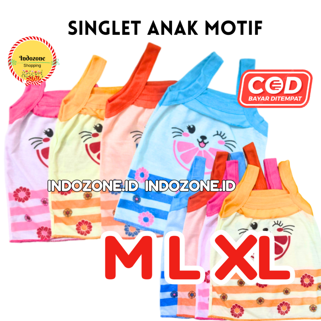 Jual Kaos Dalam singlet karakter anak cewek motif Jeruk Mata Boba Ayam ...
