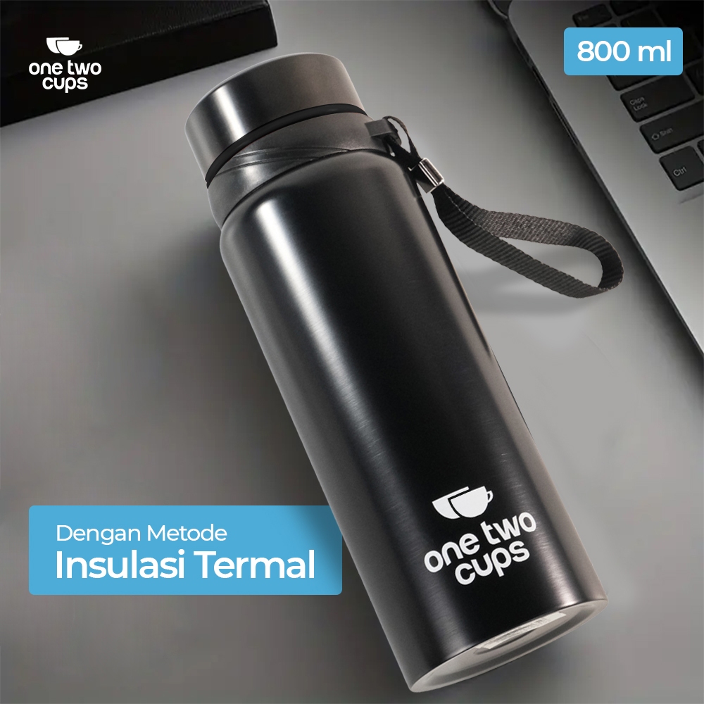Jual One Two Cups Botol Minum Termos Air Panas Dingin Stainless Steel 800ml - HD-688 | Shopee ...