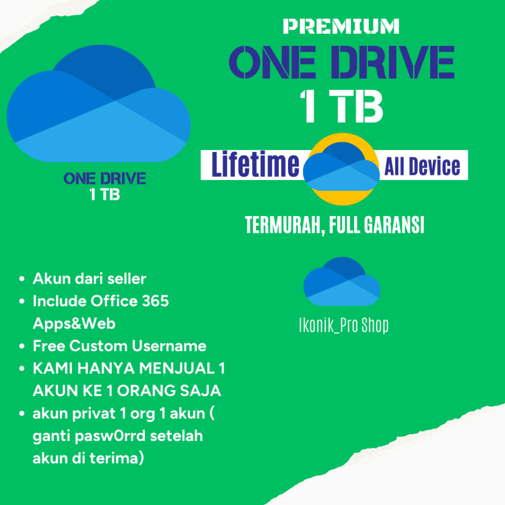 Jual OneDrive 1TB One Drive Lifetime Account | Shopee Indonesia