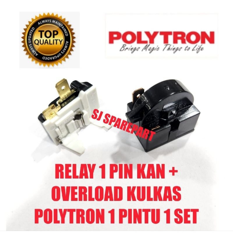 Jual PTC RELAY DAN OVERLOAD KULKAS POLYTRON 1 PINTU / RELAY KULKAS ...