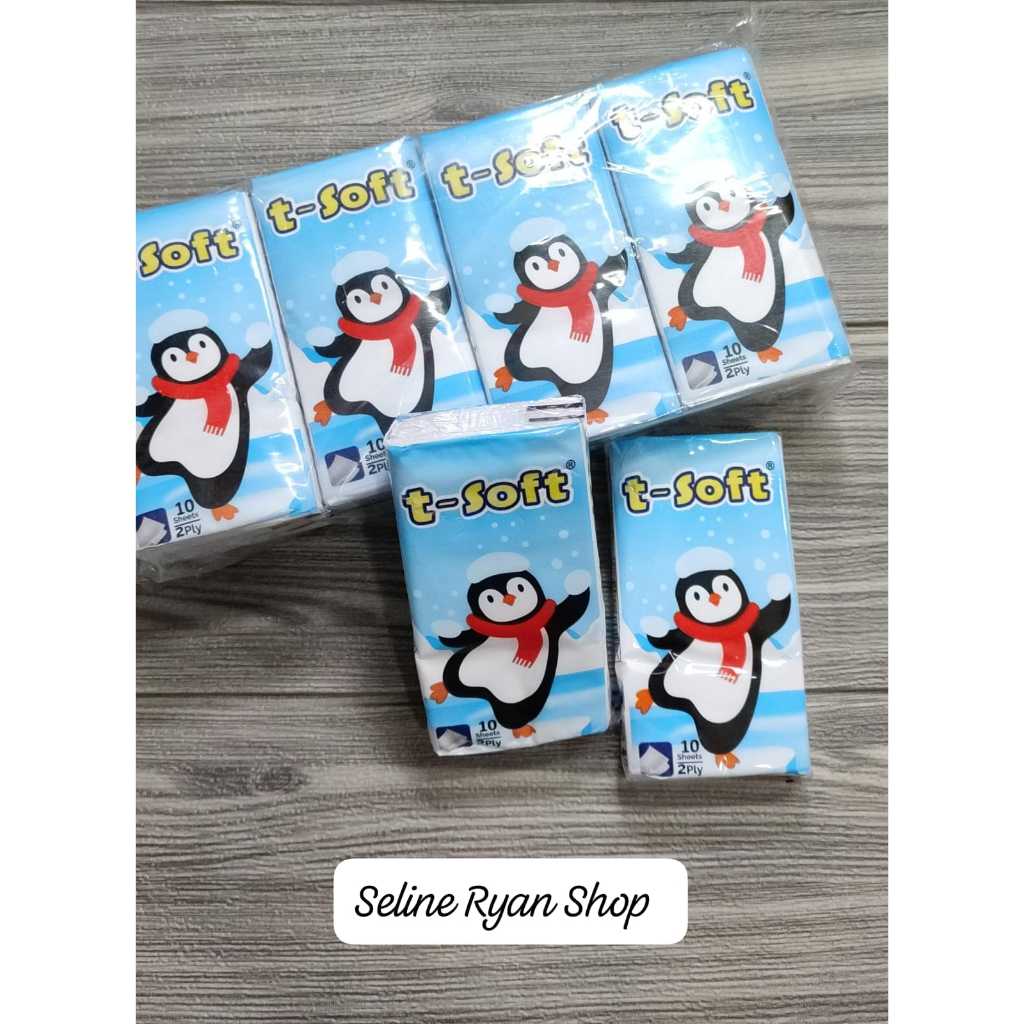 Jual 1 Pack 10 Lembar Tisu Saku / Pocket Tissue T-Soft Facial Tissue 2 ...