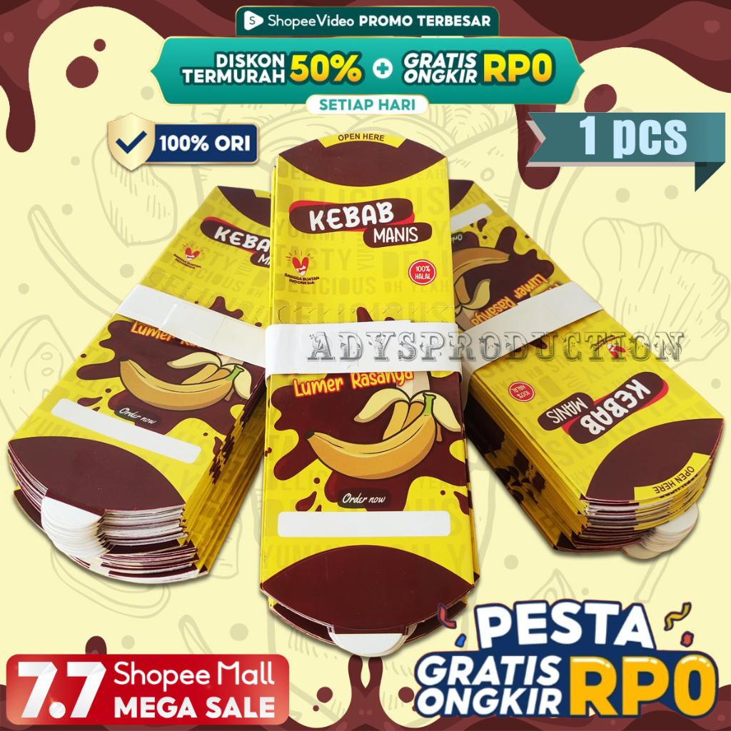Jual Kardus Kebab Manis | Kebab Sobek | Pisang Coklat | Shopee Indonesia